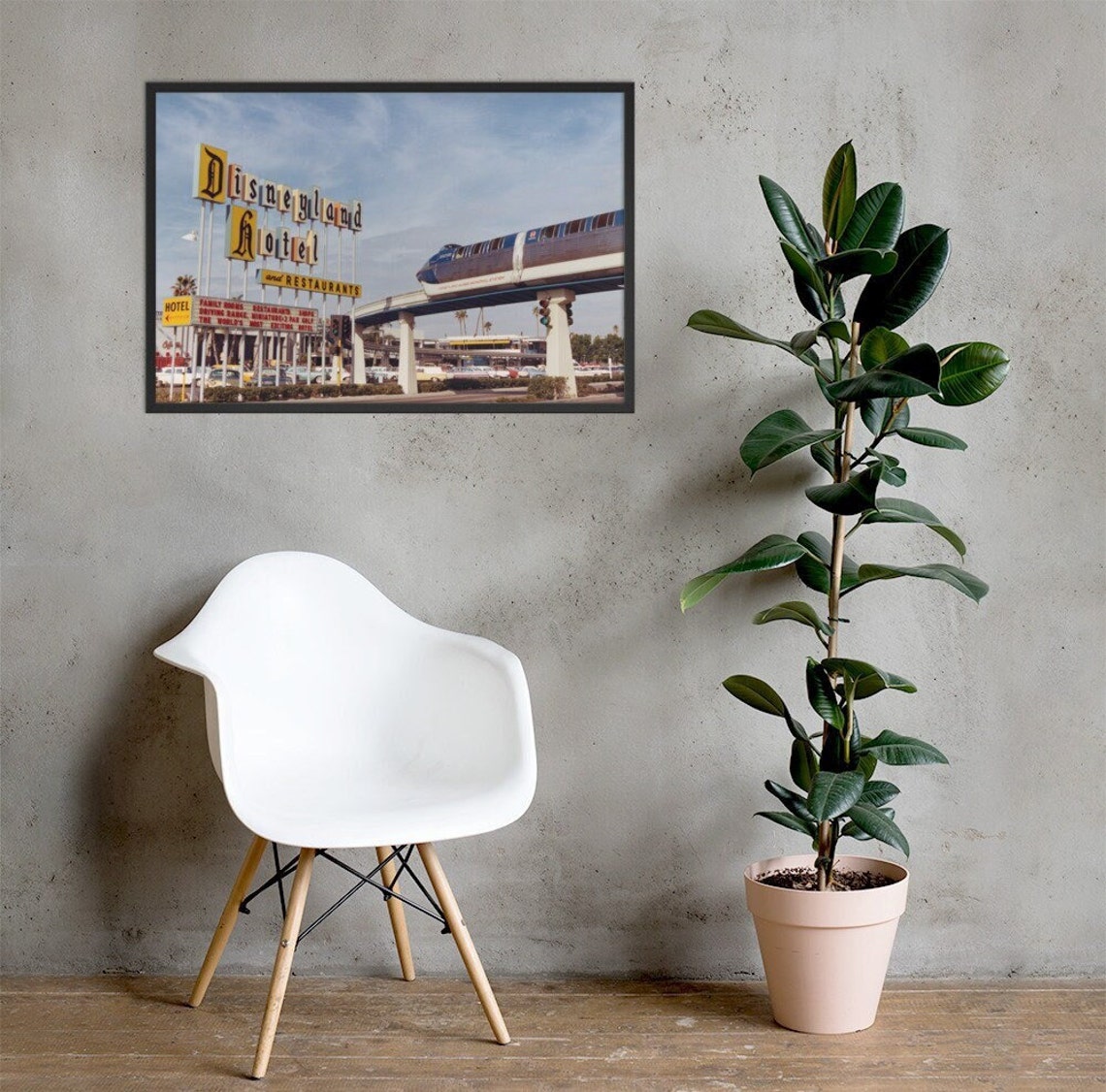 Iconic Monorail Over Disneyland Hotel Framed Poster - Etsy