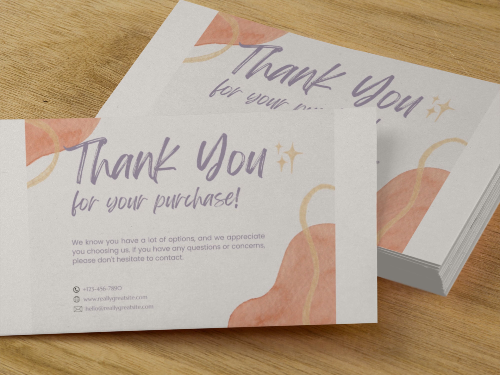 Thank You for Your Purchase Card Template | Instant Download ...