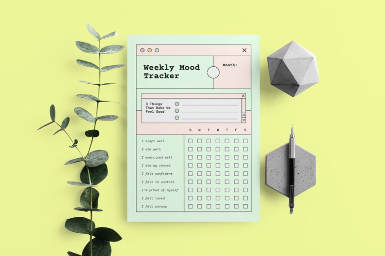 Weekly Mood Tracker Template | Instant Download | Printable Insert ...