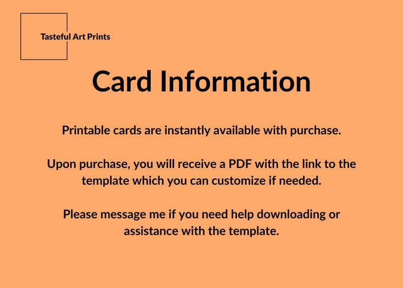Thank You for Your Purchase Card Template | Instant Download ...