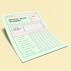 Weekly Mood Tracker Template | Instant Download | Printable Insert ...