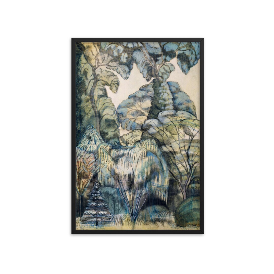 Trees in Bird Garden, Iver Heath (1913) Famous Painting by Paul Nash ...