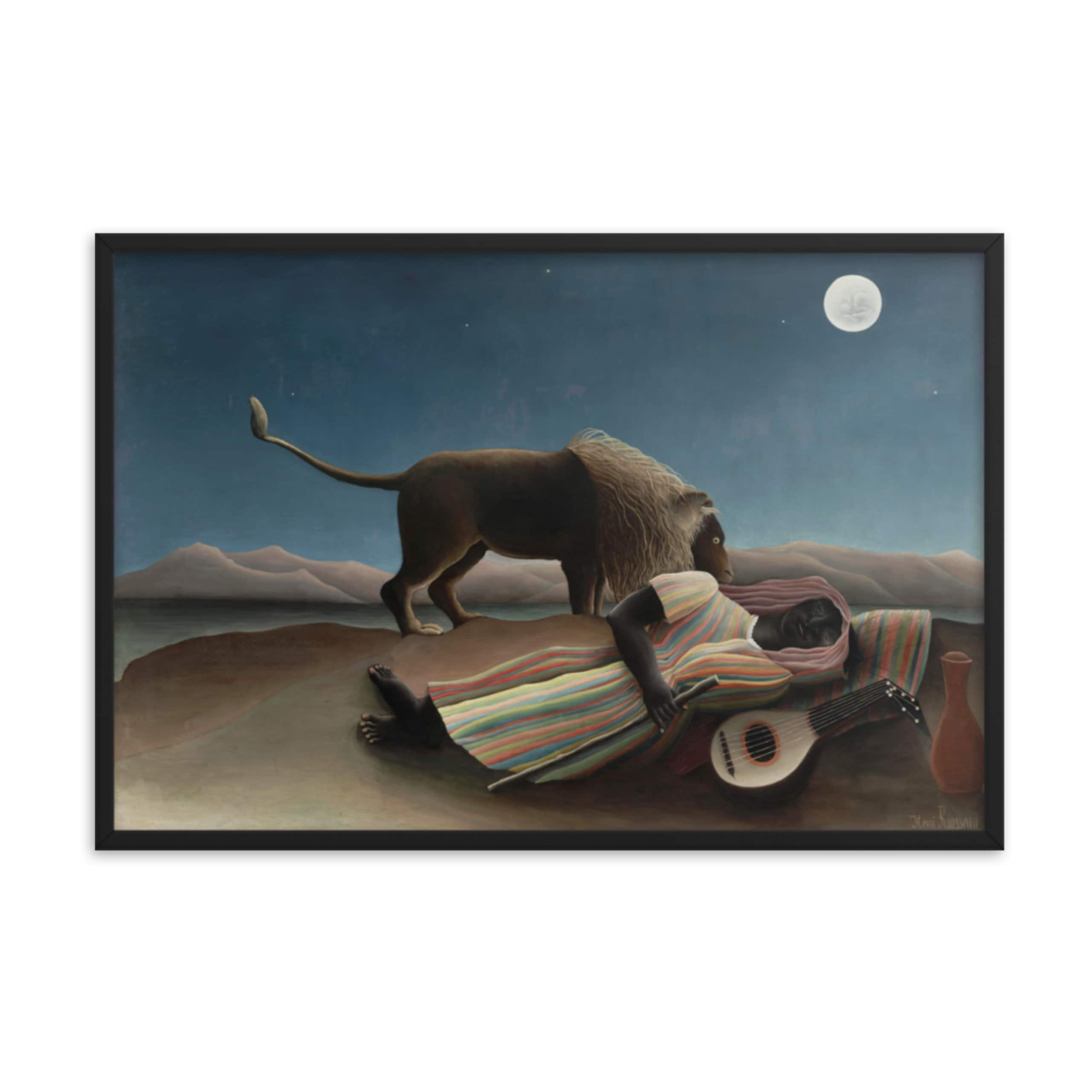 The Sleeping Gypsy (1897) Famous Painting by Henri Rousseau Print - Etsy