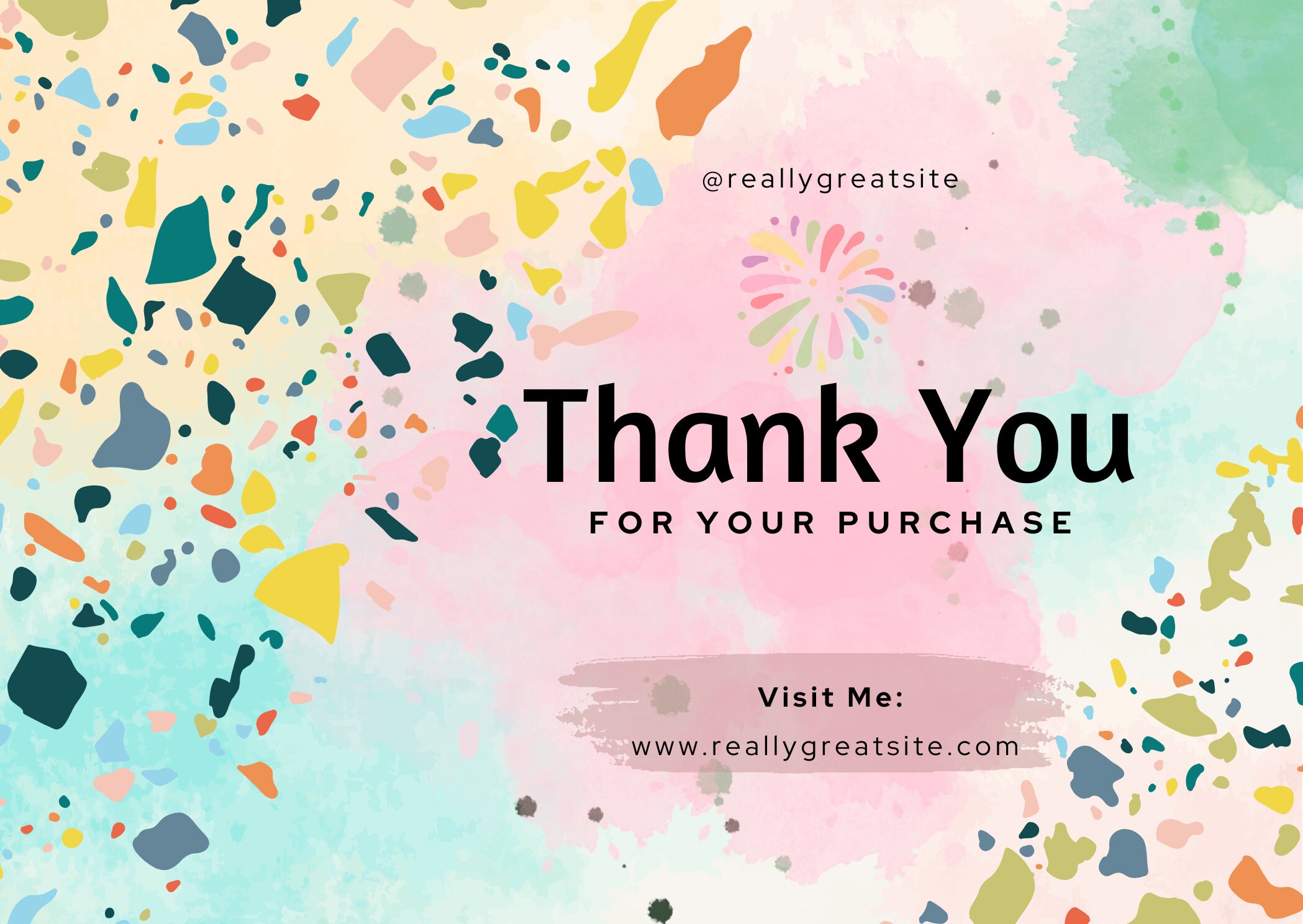 Thank You for Your Purchase Card Template 3 | Instant Download ...
