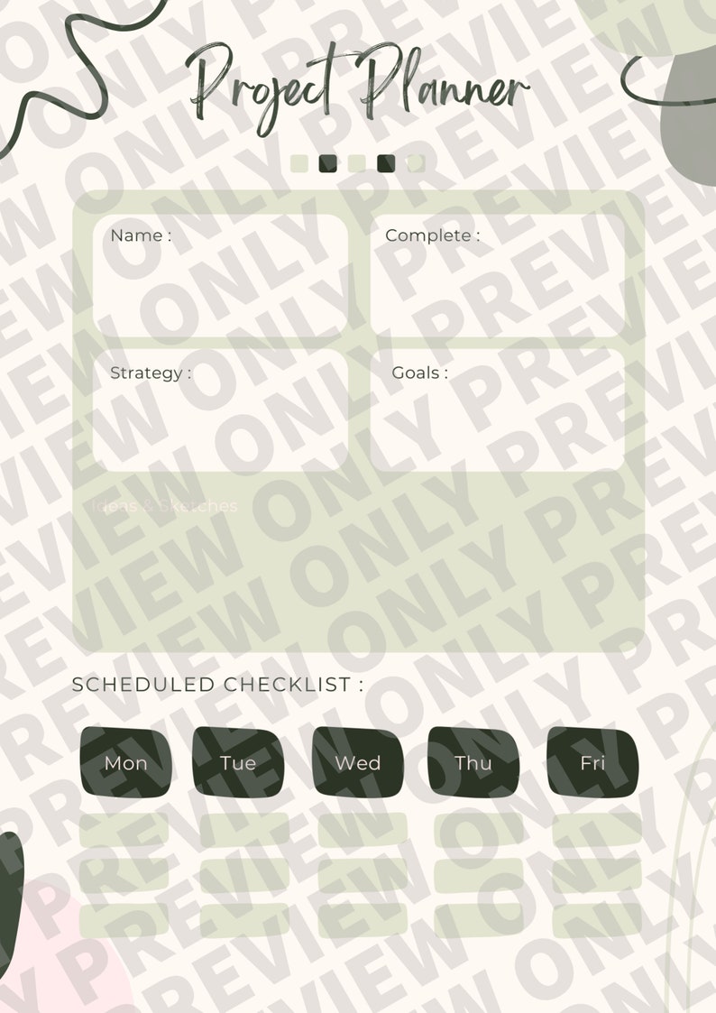 Project Planner Template | Instant Download | Printable Insert ...