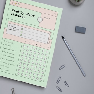 Weekly Mood Tracker Template | Instant Download | Printable Insert ...