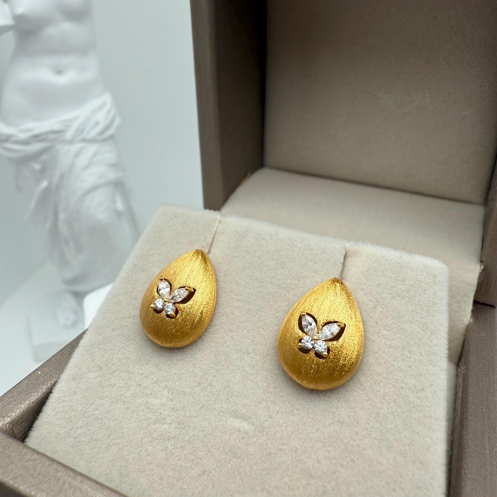 Italian Florentine 18K Yellow Gold Sterling Silver Butterfly Motif ...
