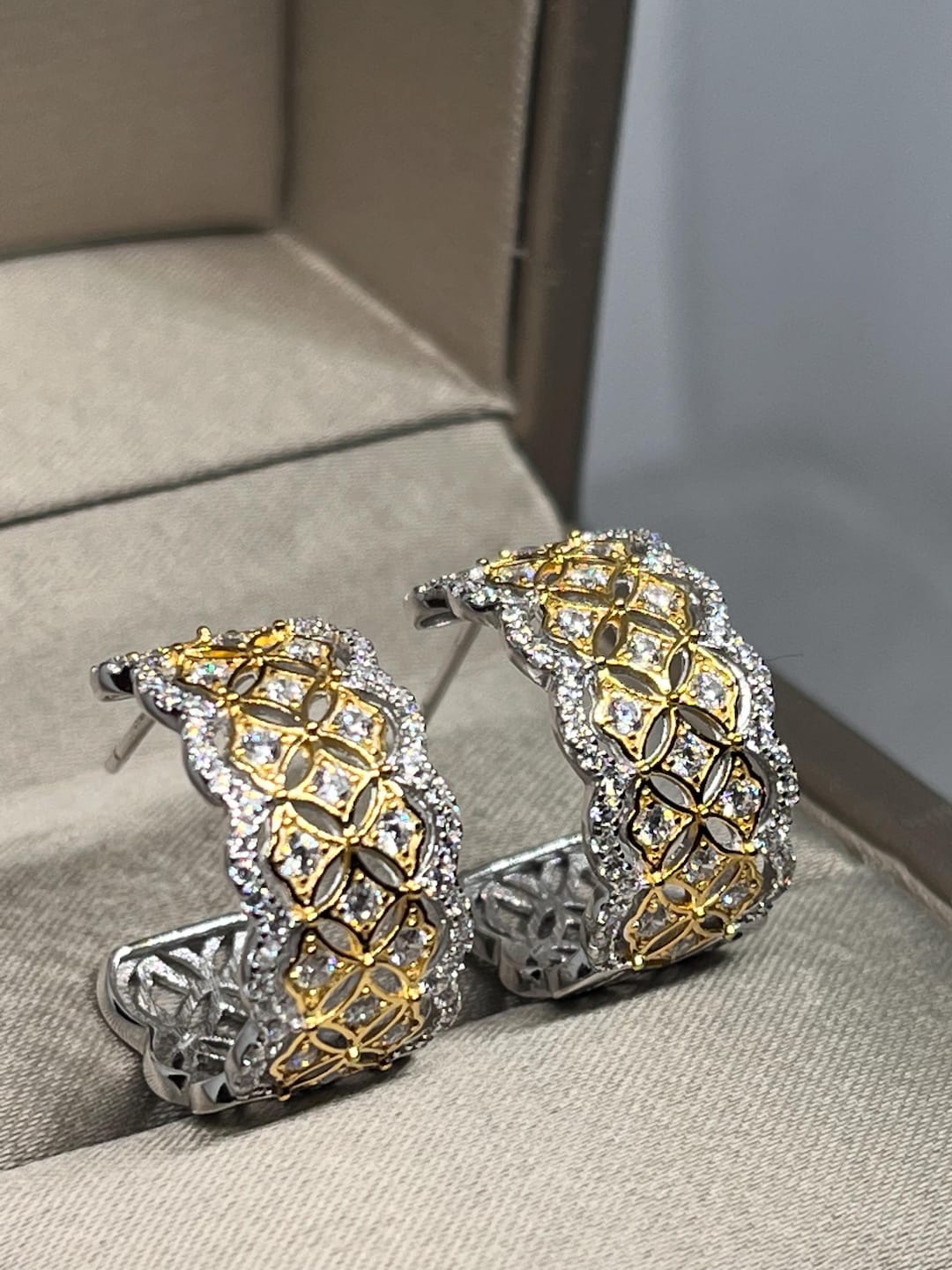 Italian Florentine Ornate Filigree Two Tone 18K Gold Plated Sterling ...