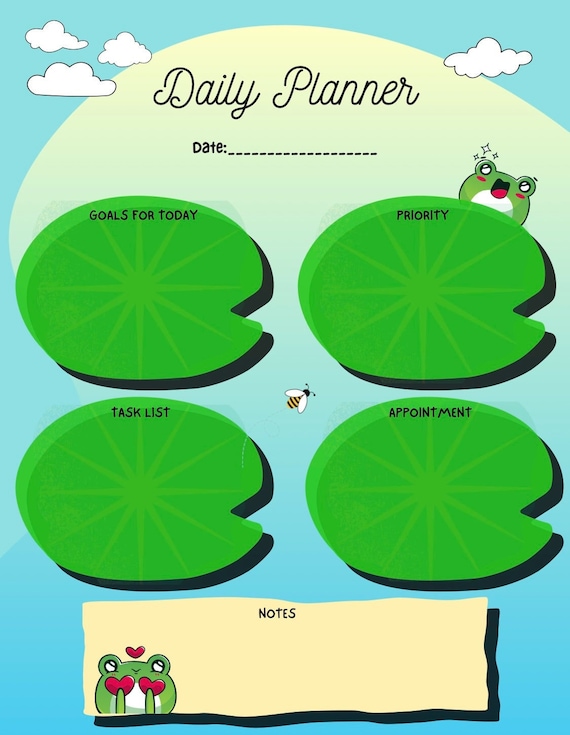 Kawaii Frog Daily Planner - Etsy