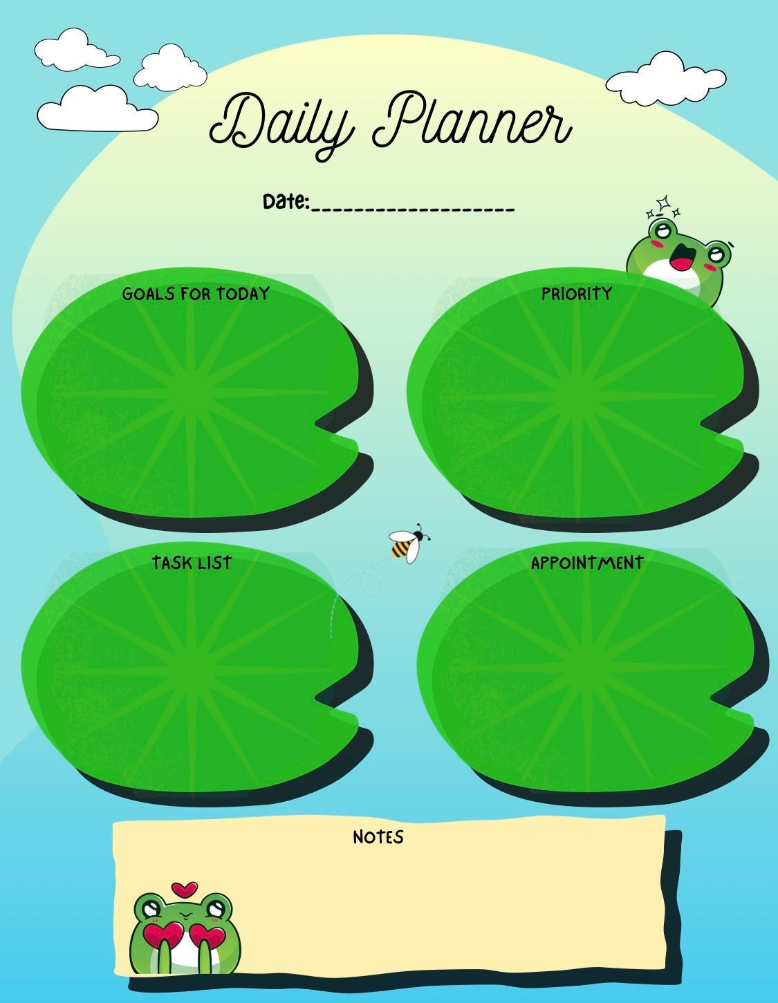 Kawaii Frog Daily Planner - Etsy