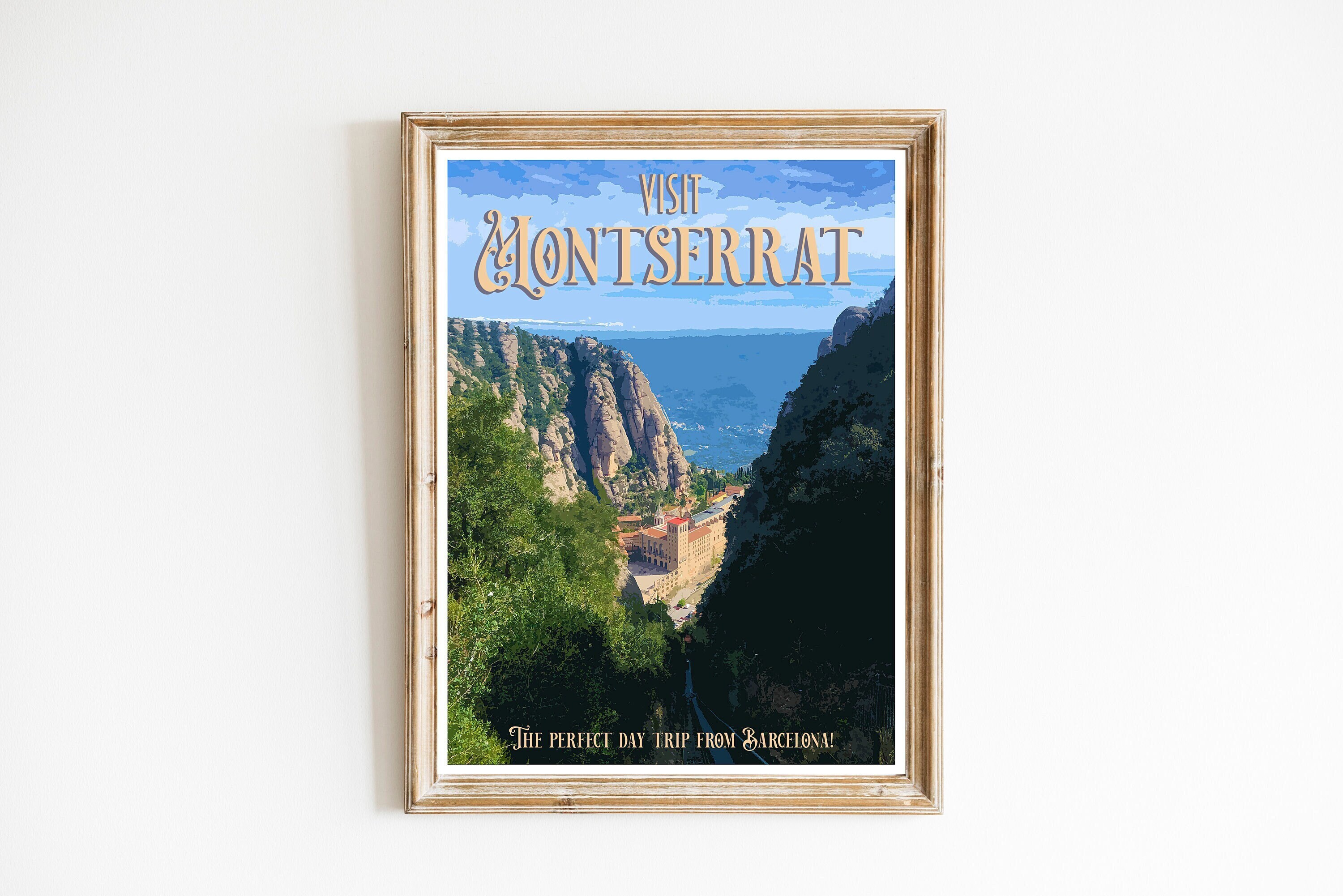 Printable Montserrat Spain Travel Poster, Montserrat Poster, Catalunya ...