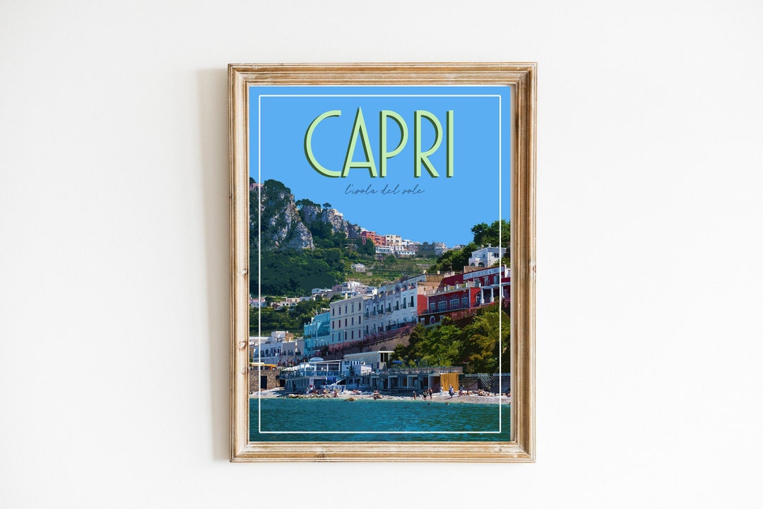 Printable Capri Italy Travel Poster, Capri Italy Poster, Capri Italy ...