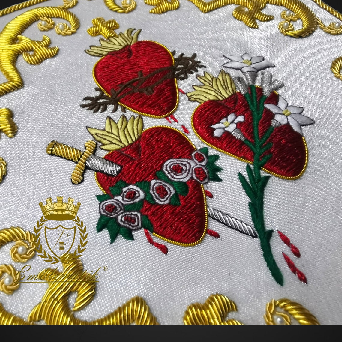 Hand Embroidered Pall Sacred Hearts - Etsy