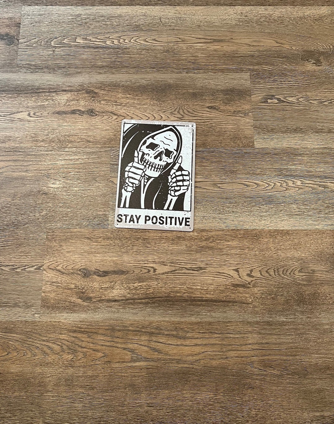 Stay Positive Skeleton Halloween Sign - Etsy