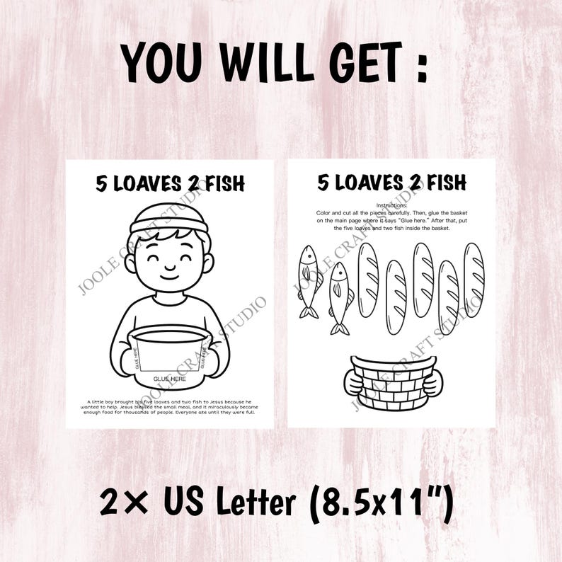 5 Loaves 2 Fish Craft Printable | Bible Story Activity for Kids ...