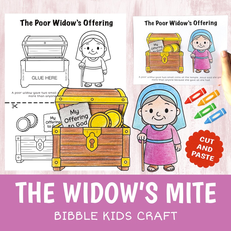 The Poor Widow’s Offering Craft Printable | Bible Story Activity for ...