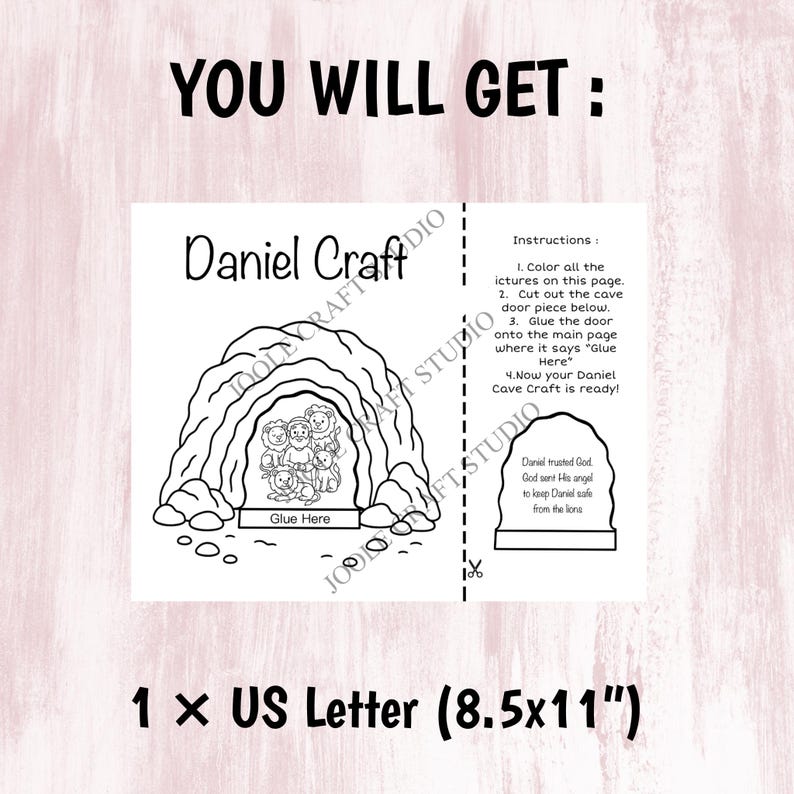 Daniel and Lions Craft Printable | Bible Story Lesson Activity Kids ...