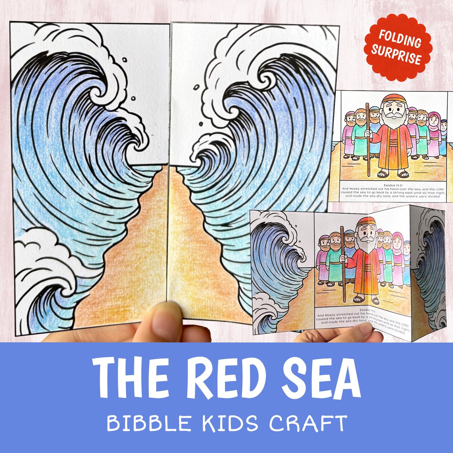 Moses and the Red Sea Craft Printable | Bible Story Activity for Kids ...