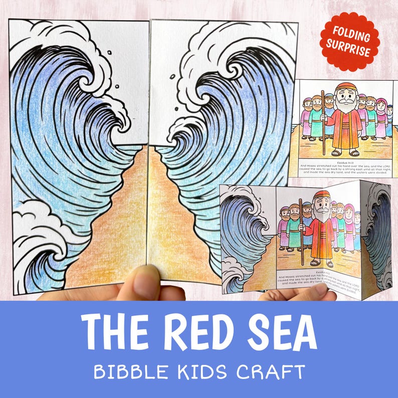 Moses and the Red Sea Craft Printable | Bible Story Activity for Kids ...