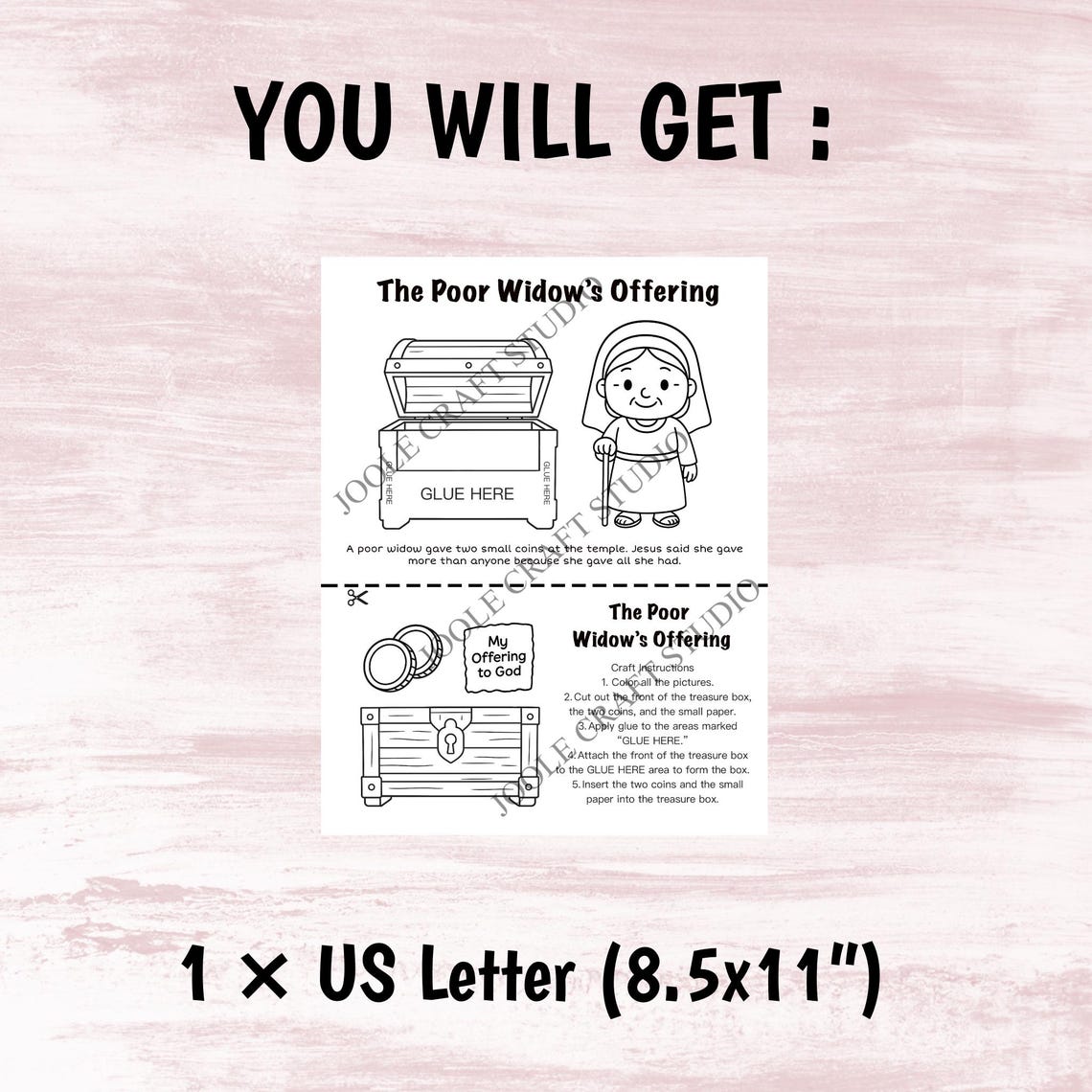The Poor Widow’s Offering Craft Printable | Bible Story Activity for ...