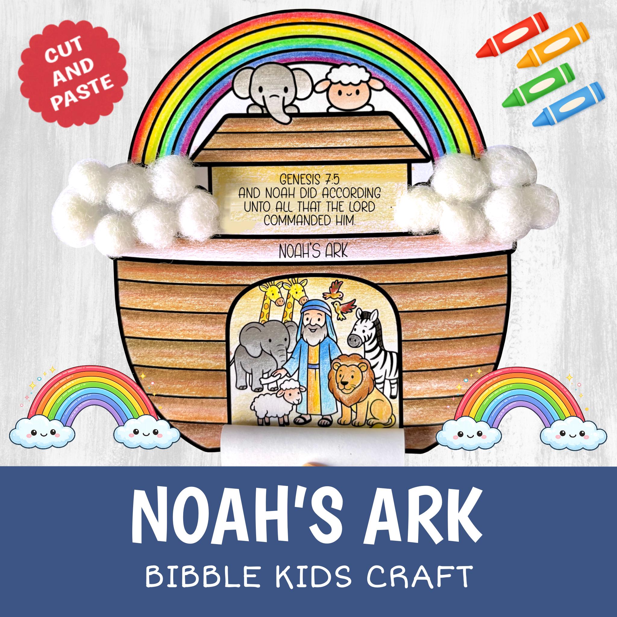 Noah’s Ark Rainbow Craft Printable | Bible Story Lesson Activity Kids ...