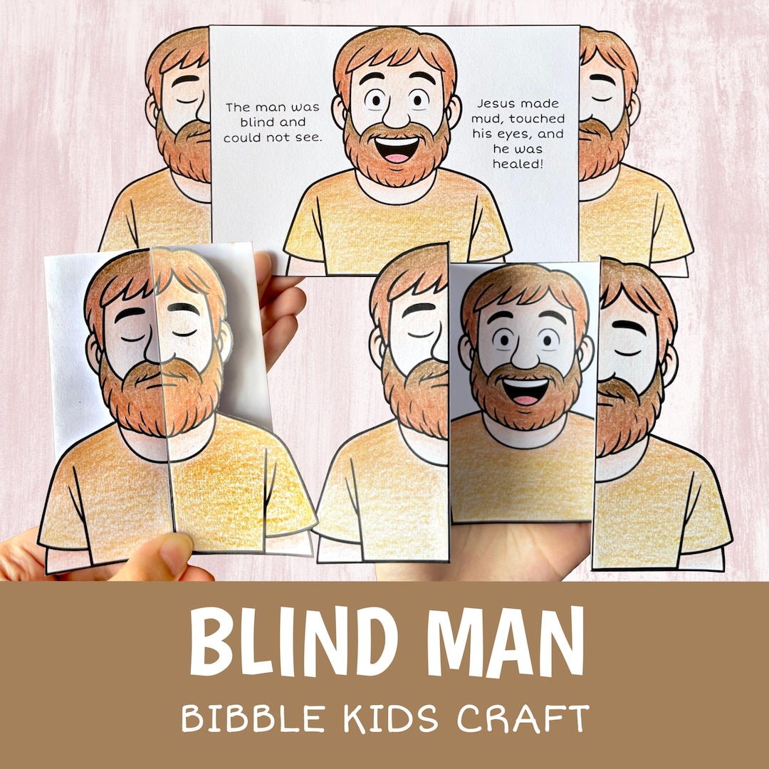 Jesus Heals Blind Man Craft Printable | Bible Story Activity for Kids ...