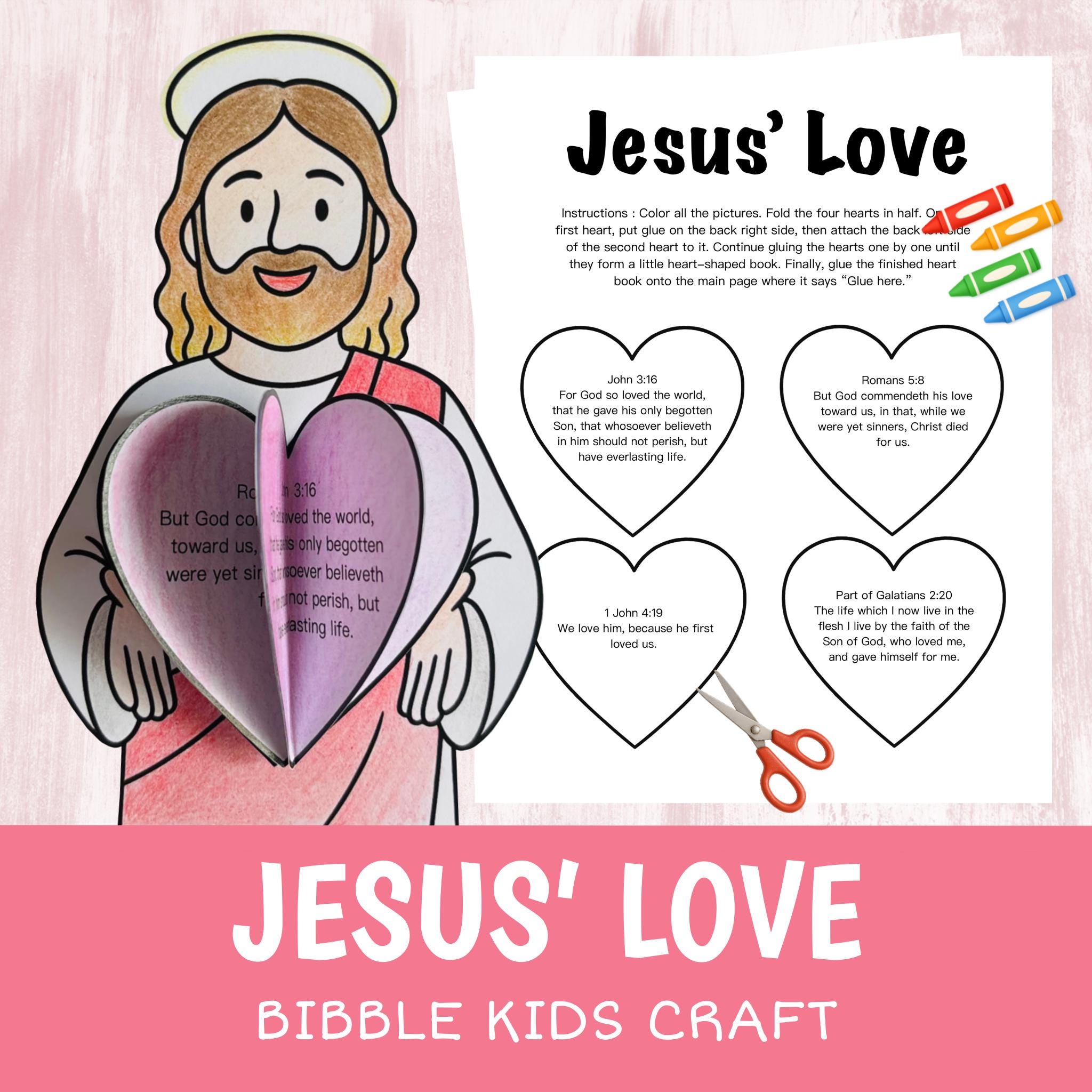 JESUS’ LOVE DIY Craft | Printable Christian Kids Activity | Fun Bible ...