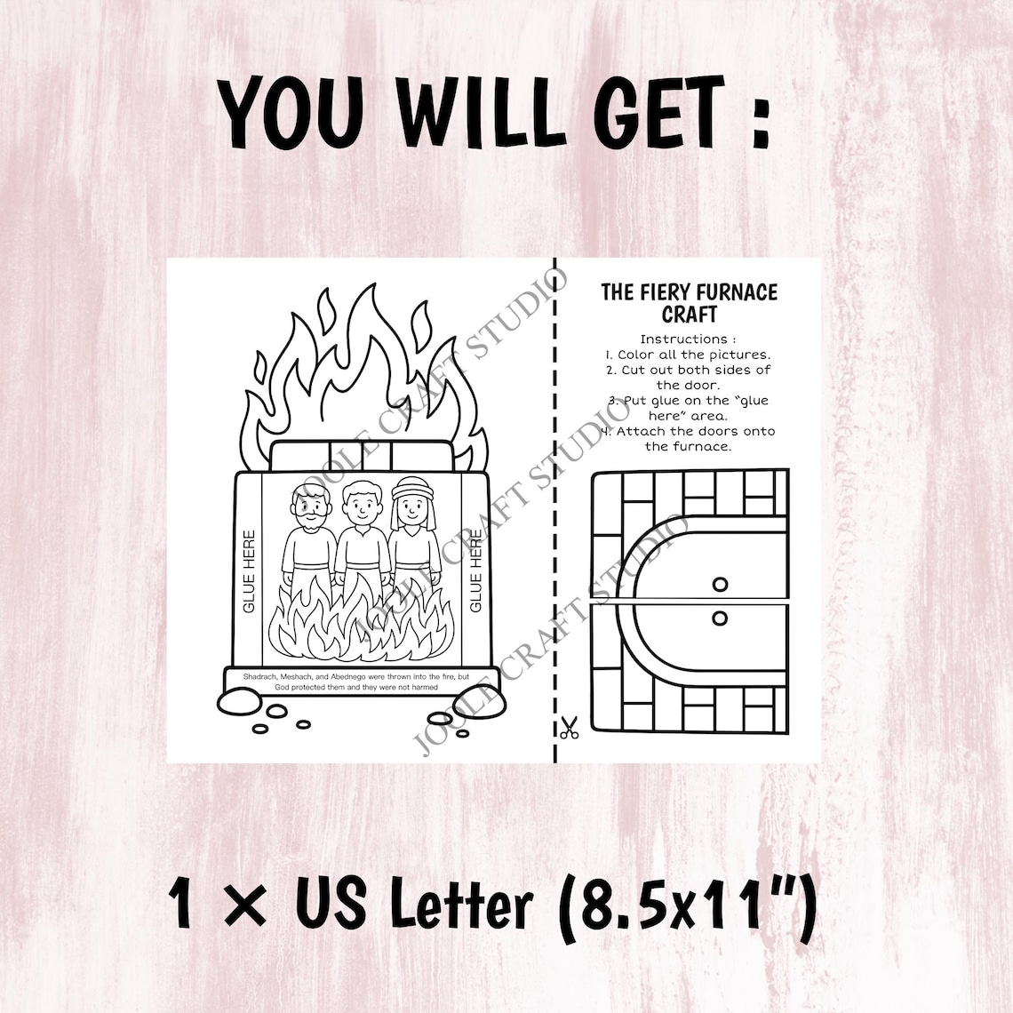 The Fiery Furnace Craft Printable | Bible Story Activity for Kids ...