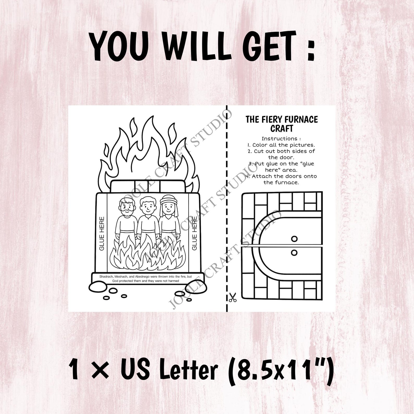 The Fiery Furnace Craft Printable | Bible Story Activity for Kids ...