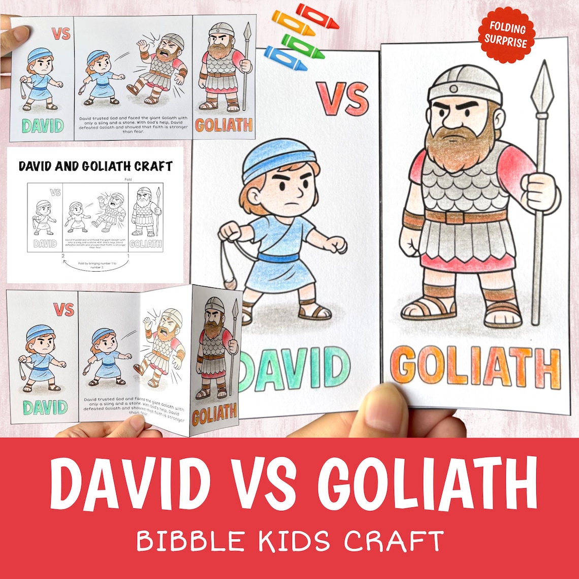 David and Goliath Craft Printable | Bible Story Activity for Kids ...