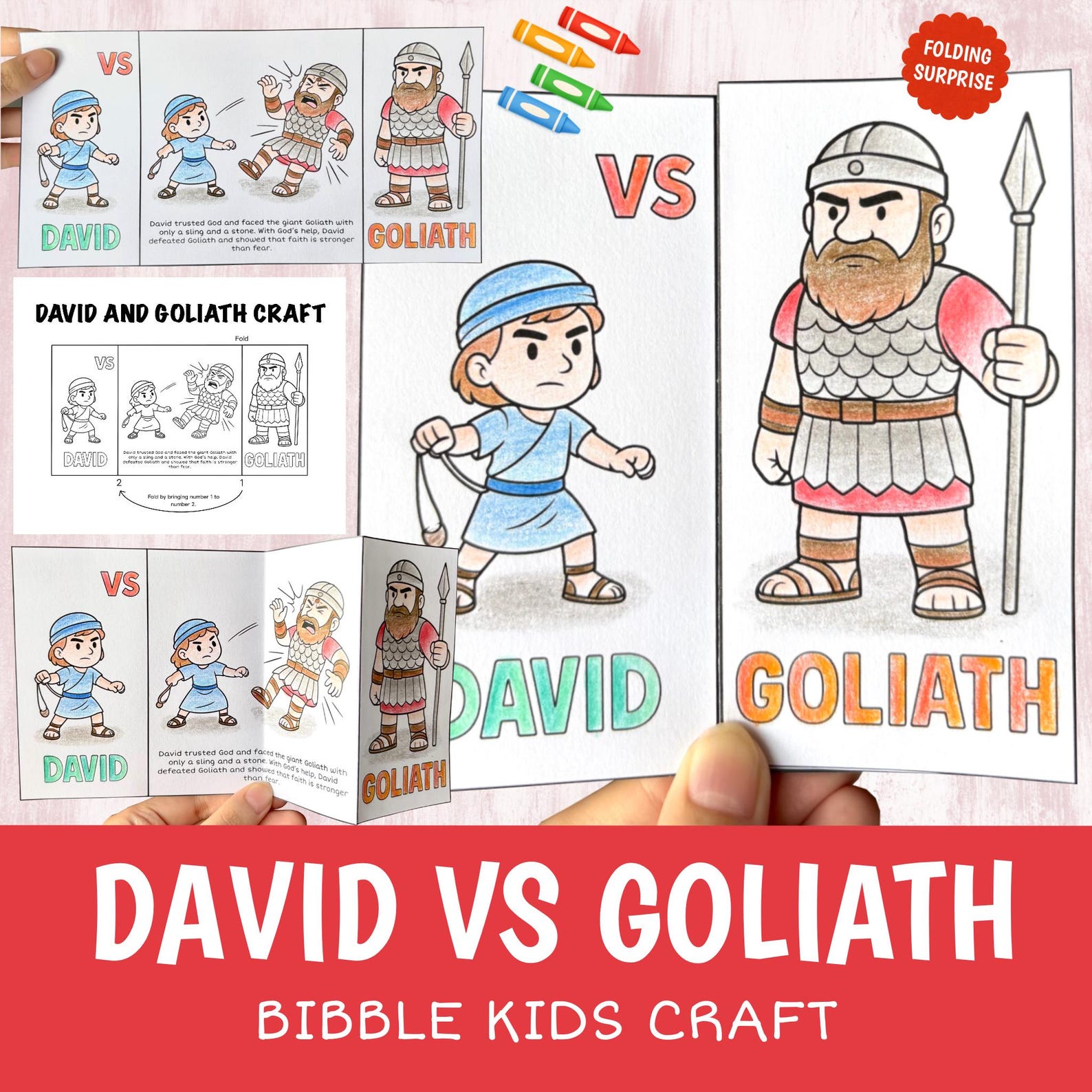 David and Goliath Craft Printable | Bible Story Activity for Kids ...
