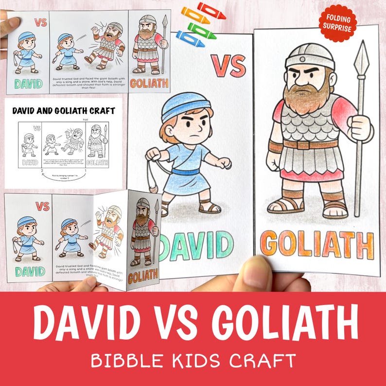 David and Goliath Craft Printable | Bible Story Activity for Kids ...