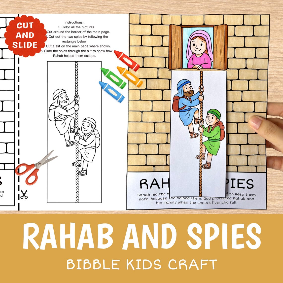 Rahab and the Spies Craft Printable | Bible Story Activity for Kids ...
