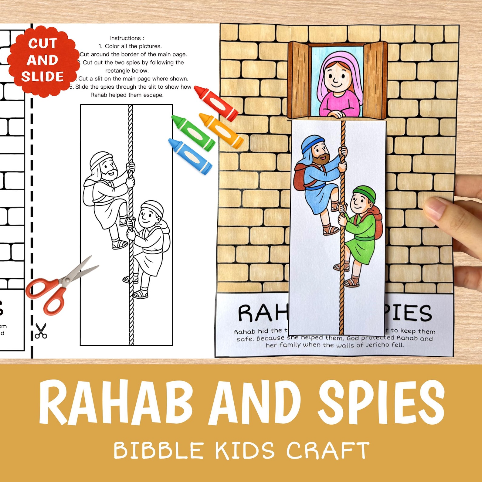 Rahab and the Spies Craft Printable | Bible Story Activity for Kids ...