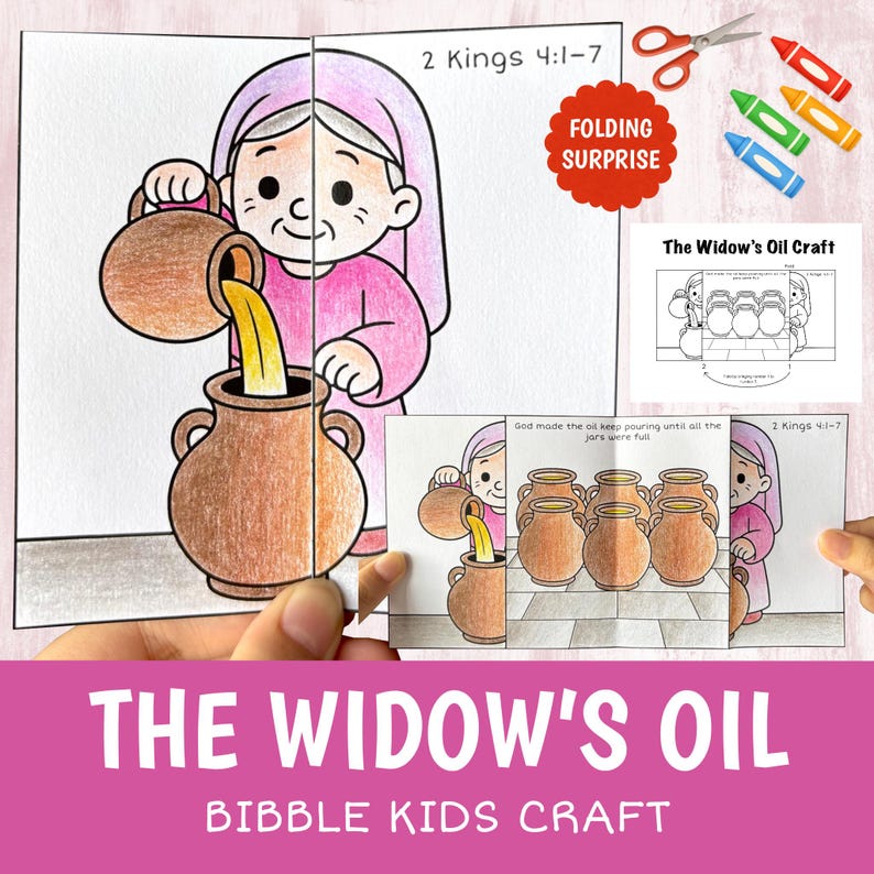 Elisha and the Widow’s Oil Craft Printable | Bible Story Activity for ...