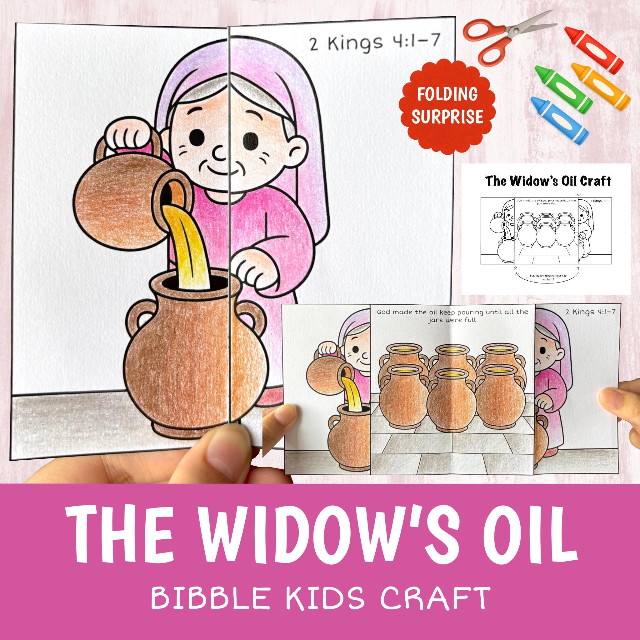 Elisha and the Widow’s Oil Craft Printable | Bible Story Activity for ...