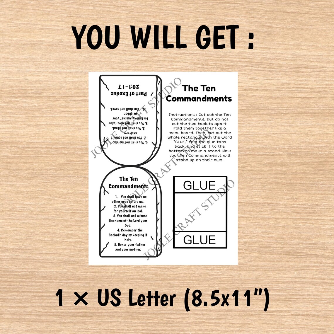 Ten Commandments Moses Craft Printable | Bible Story Activity for Kids ...