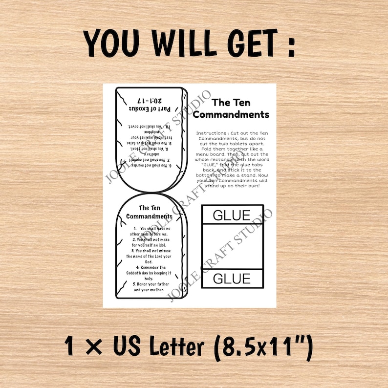 Ten Commandments Moses Craft Printable | Bible Story Activity for Kids ...
