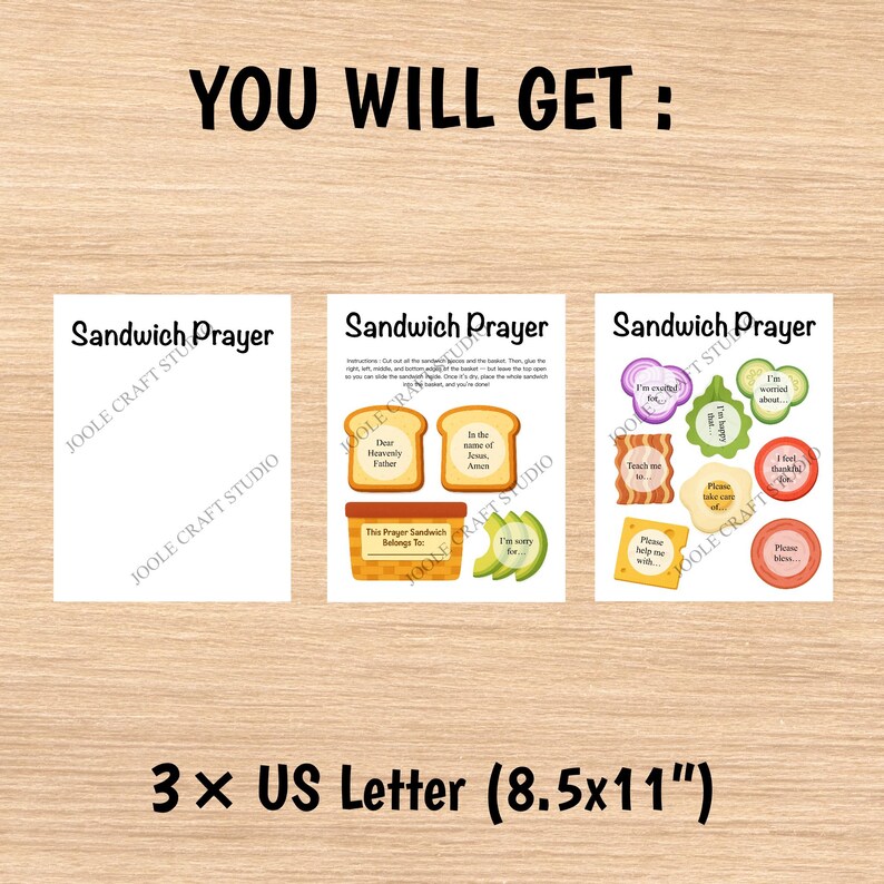 SANDWICH PRAYER Diy Craft | Printable Christian Kids Activity | Fun ...