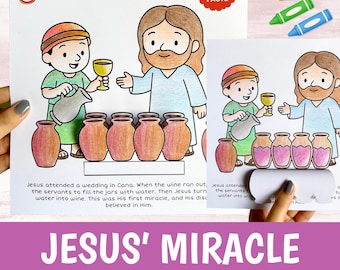 Jesus Turns Water Into Wine Bible Story Sequencing Activities (digital ...