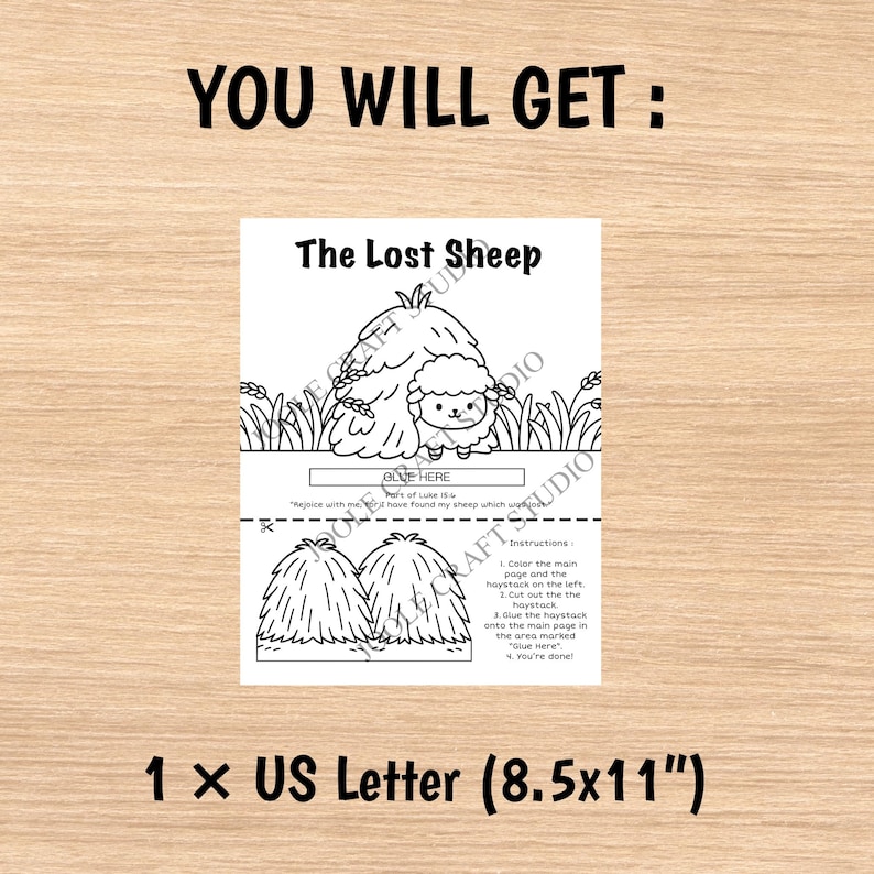 THE LOST SHEEP Craft Printable | Bible Story Activity for Kids | Sunday ...