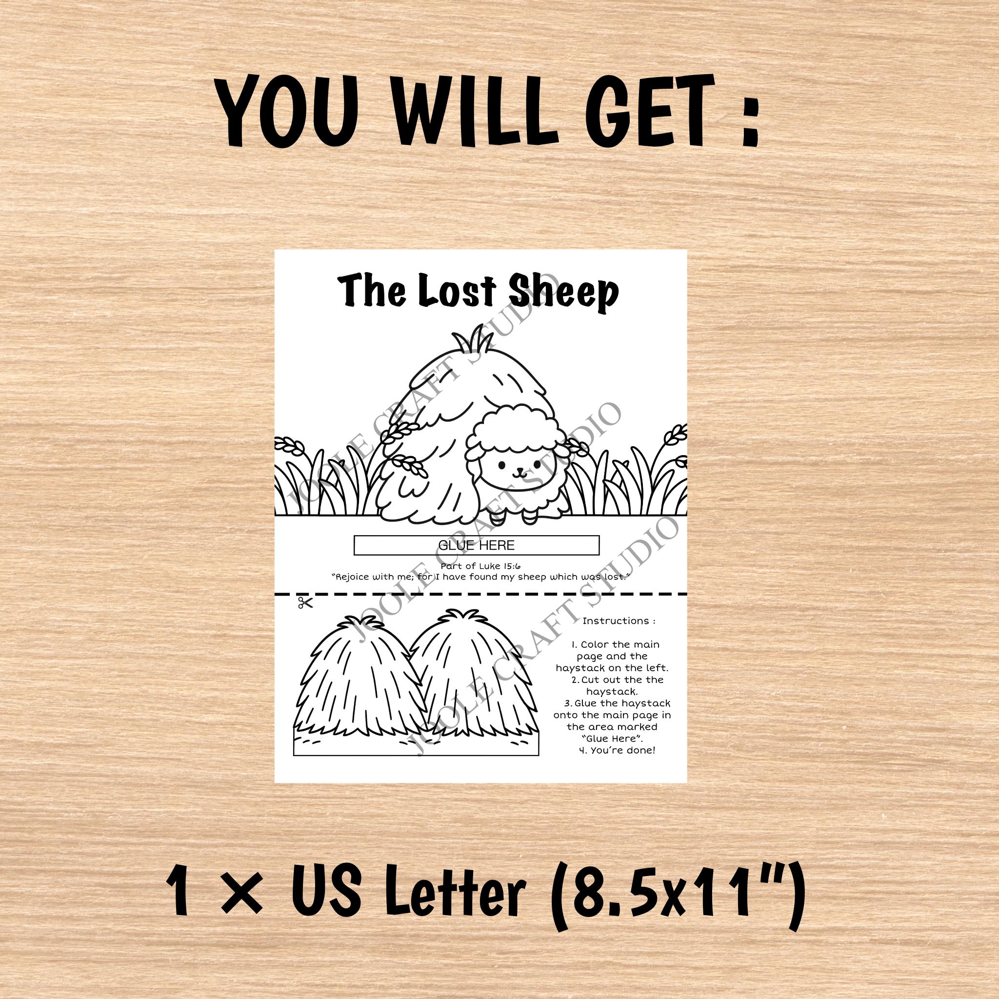 THE LOST SHEEP Craft Printable | Bible Story Activity for Kids | Sunday ...