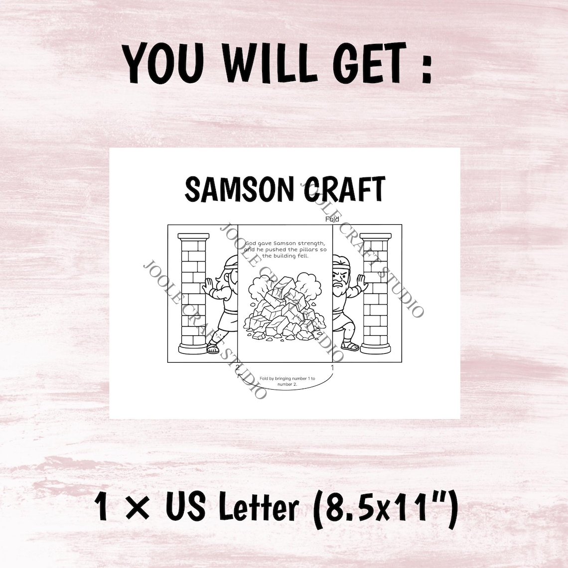Samson Craft Printable | Bible Story Activity for Kids | Sunday School ...