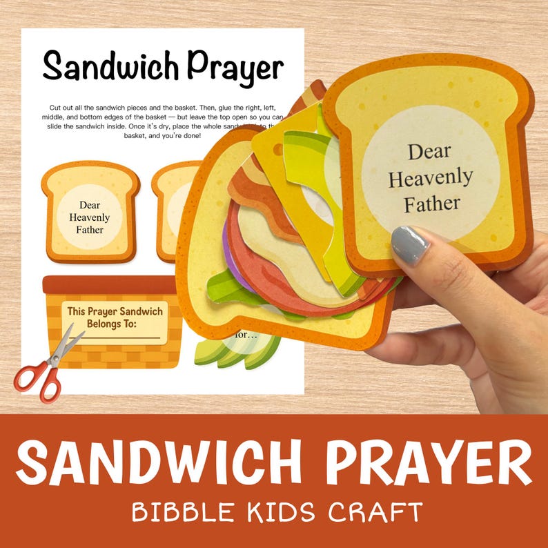SANDWICH PRAYER Diy Craft | Printable Christian Kids Activity | Fun ...