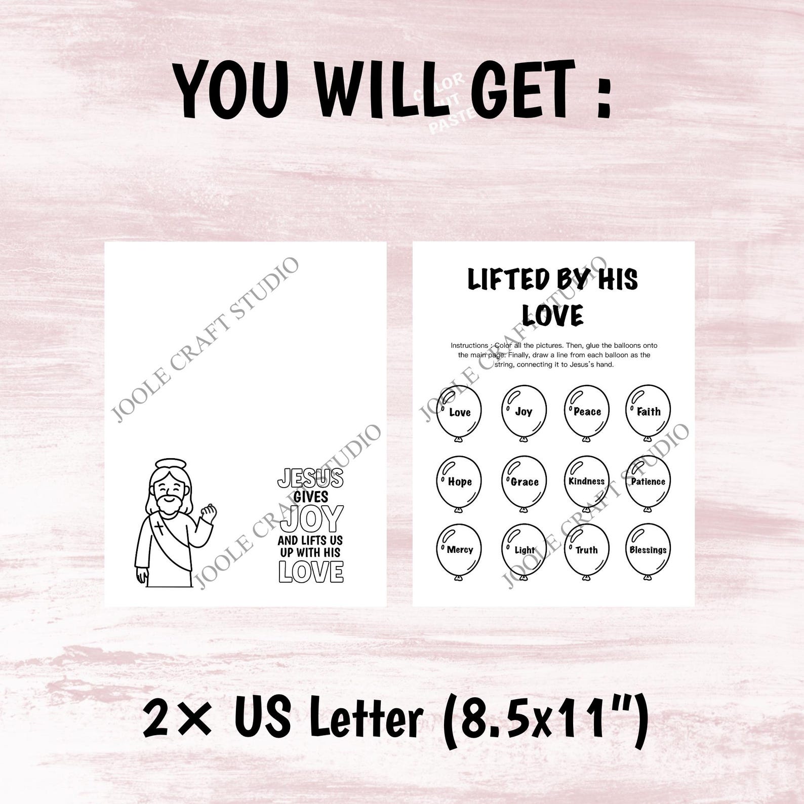 Lifted by His Love Printable Craft Bible Activity Christian Kids ...