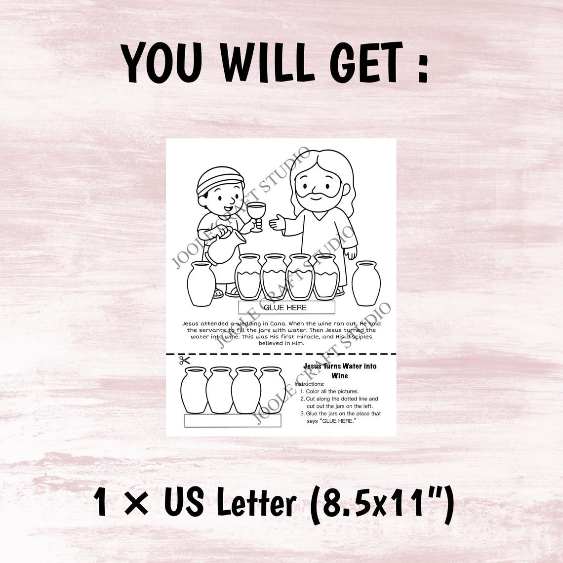 Jesus Turns Water Into Wine Miracle Craft Printable | Bible Story ...