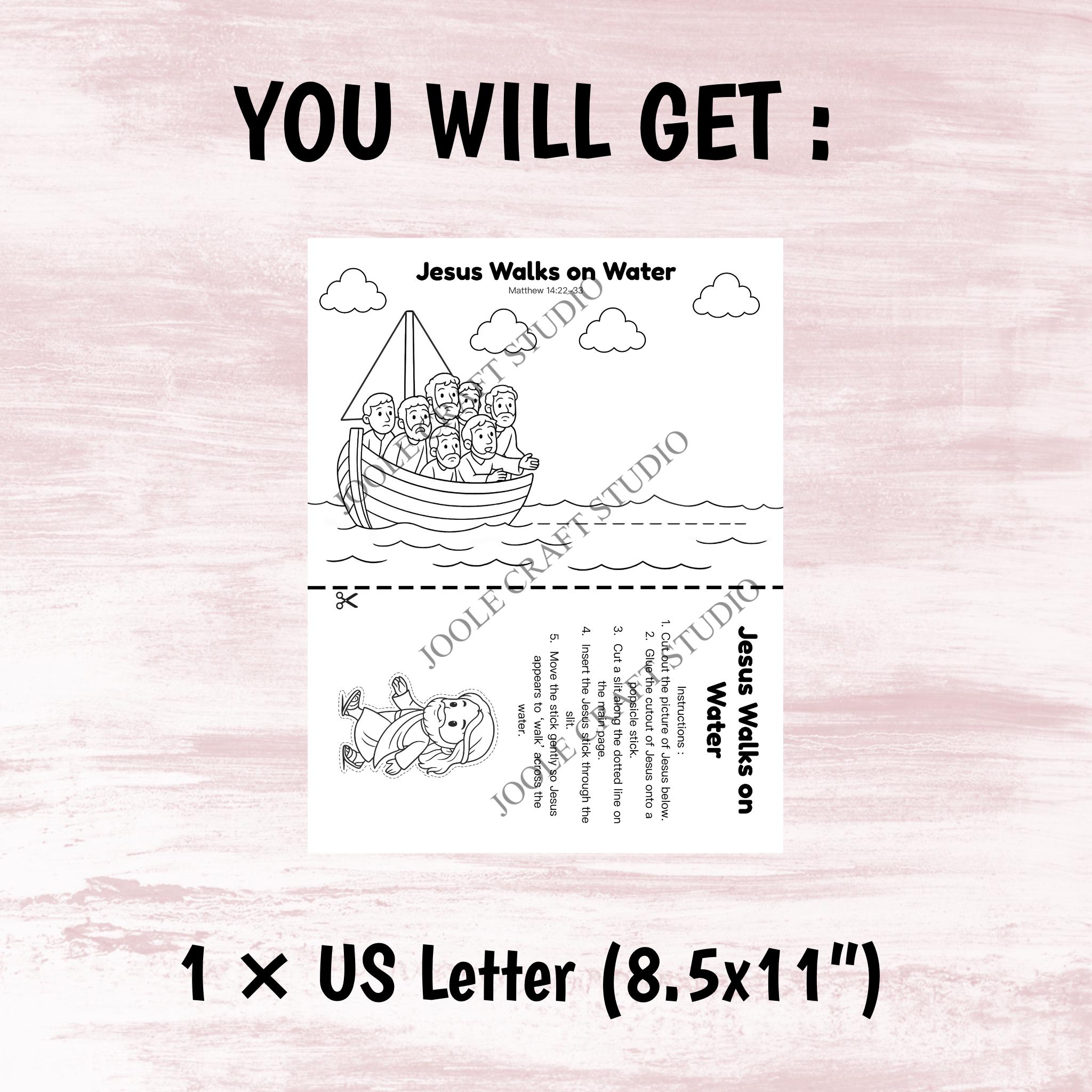 Jesus Walks on Water Craft Printable | Bible Story Activity for Kids ...