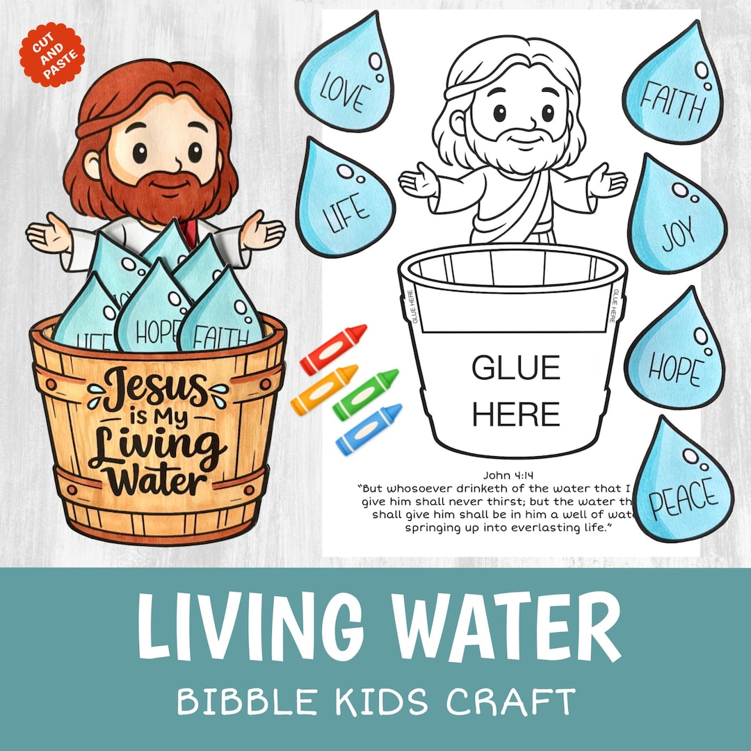 Jesus is the Living Water Craft Printable | Bible Story Activity for ...
