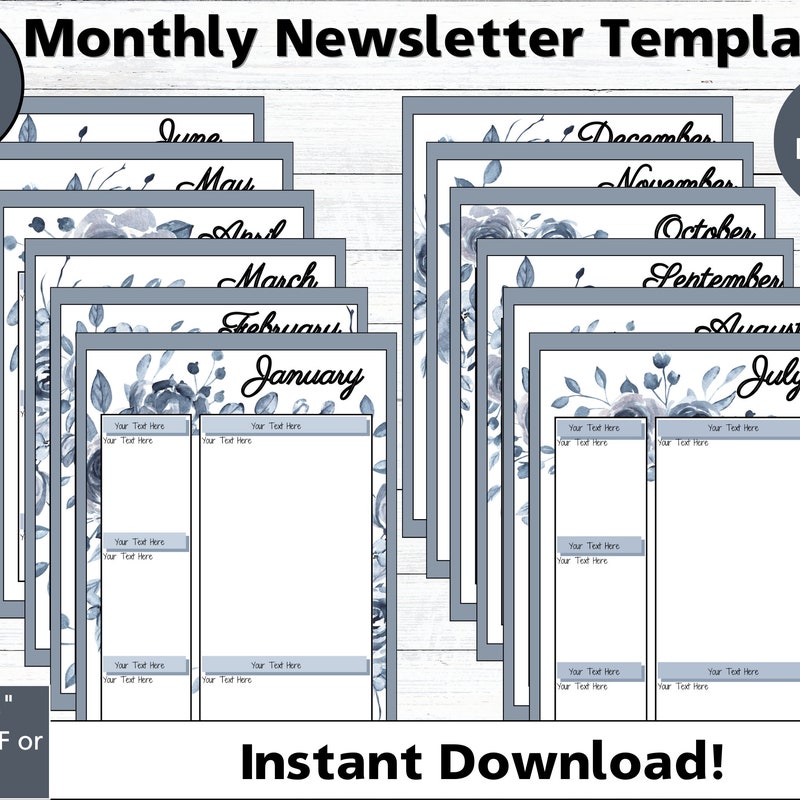 Newsletter Template Editable - Etsy