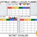 Editable Weekly Lesson Planner Template | 8.5" X 11" Landscape | PDF ...